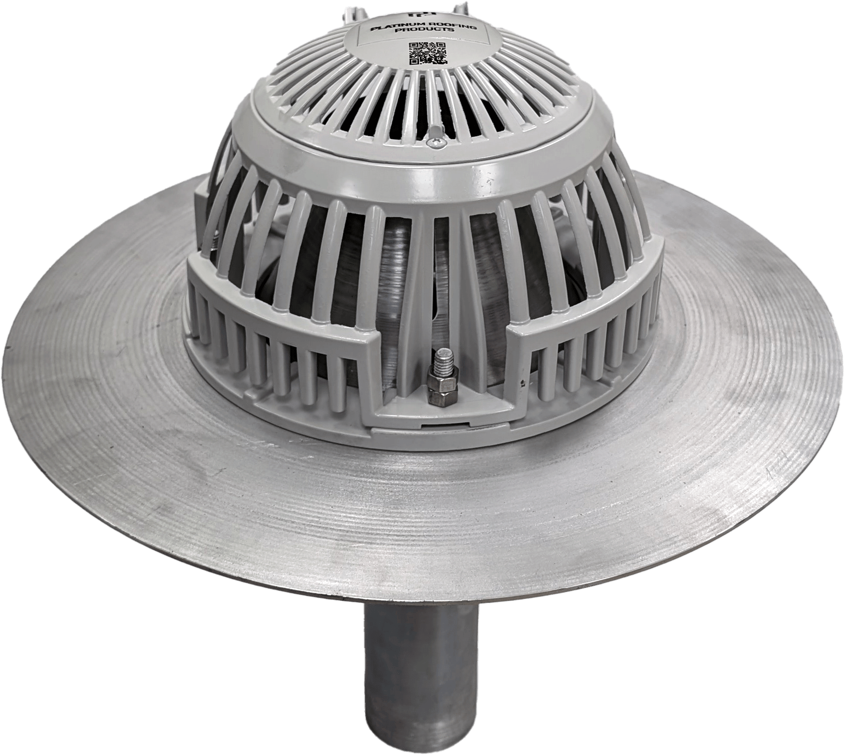 One-Piece Spun Aluminum New Construction Drains - Platinum Roofing Products